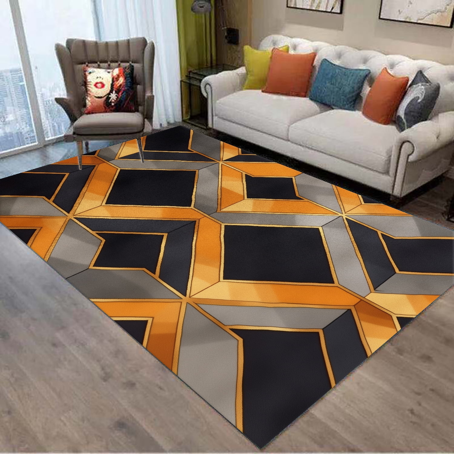 Nordic Geometry Carpet Living Room Home Abstract ration Floor Mat Sofa ...