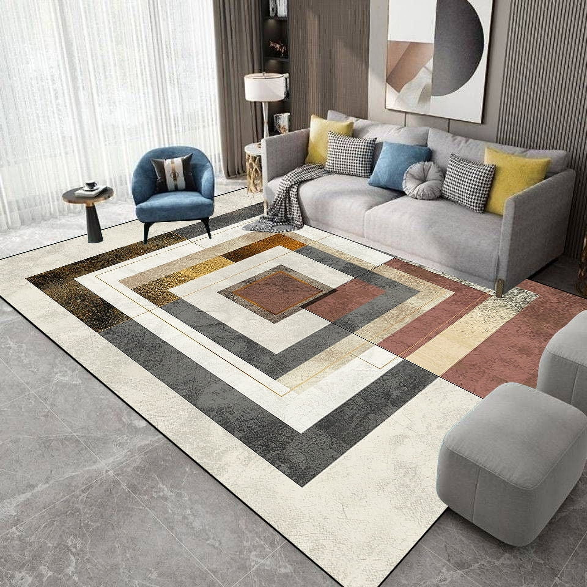Nordic Geometry Home Carpets for Living Room Light Luxury Large Rugs ...