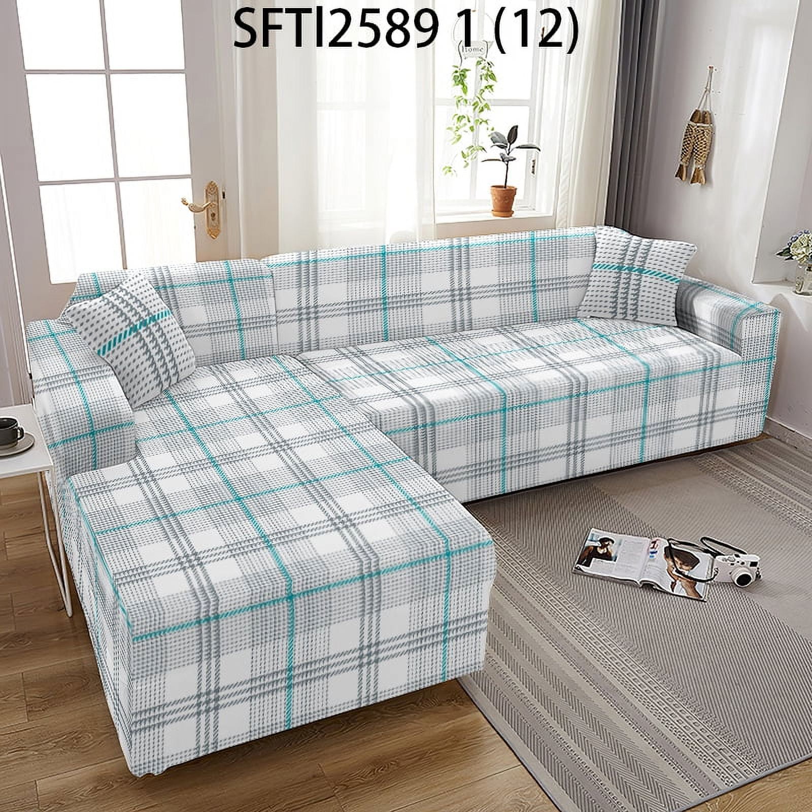 Nordic Geometry Sofa Bed Cover Simple Stripe Corner Sofa Cover Line ...