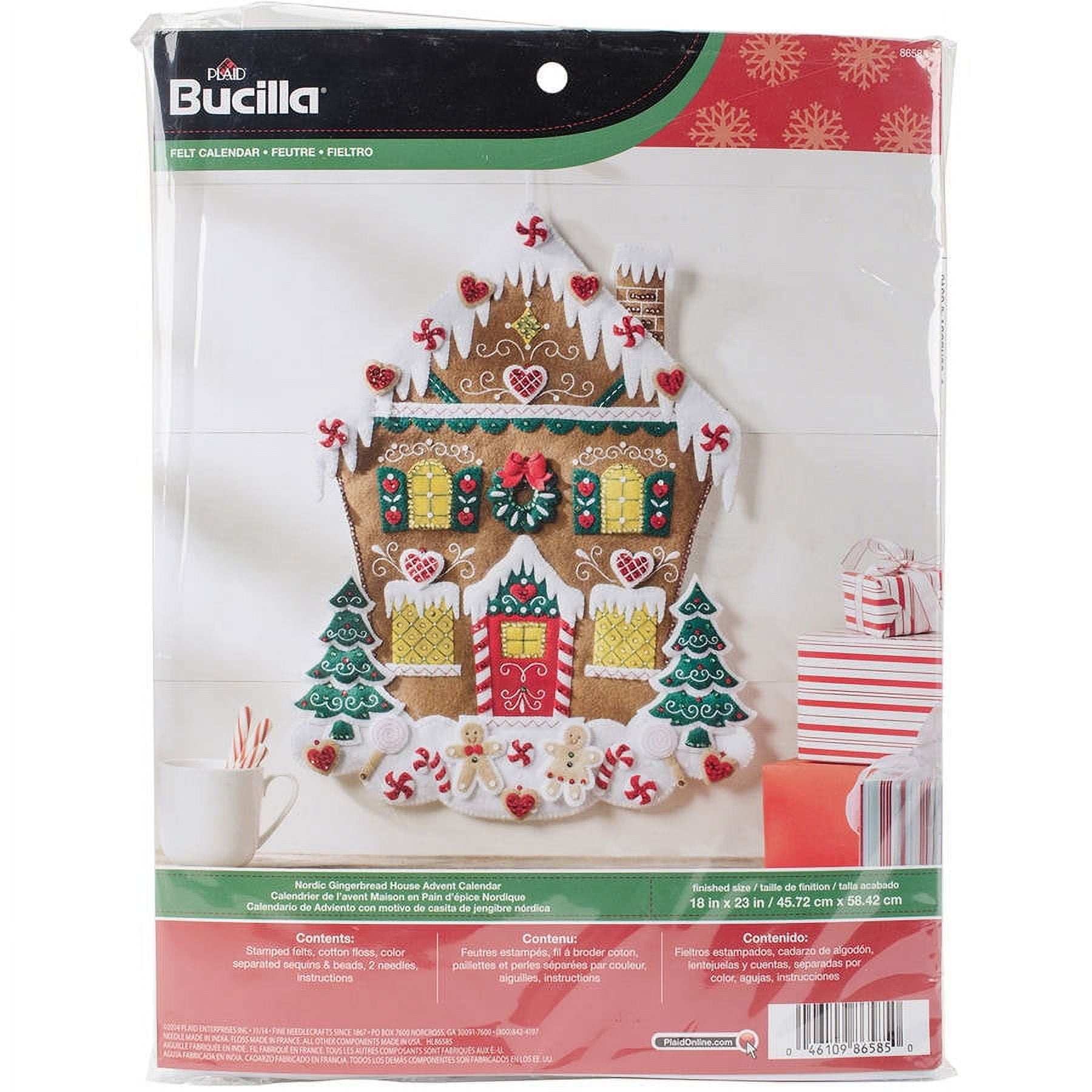Nordic Gingerbread House Felt Applique Kit, 18" x 23" - Walmart.com