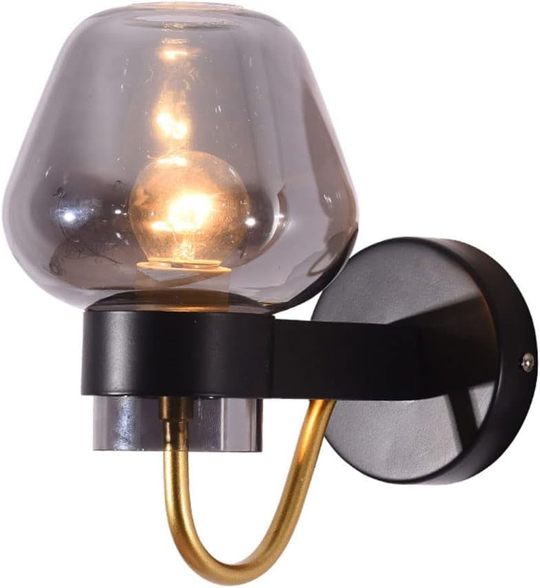 Nordic Glass Wall Sconces Single Head Wall Mounted Light Indoor Copper Wall Lamp Living Room ...