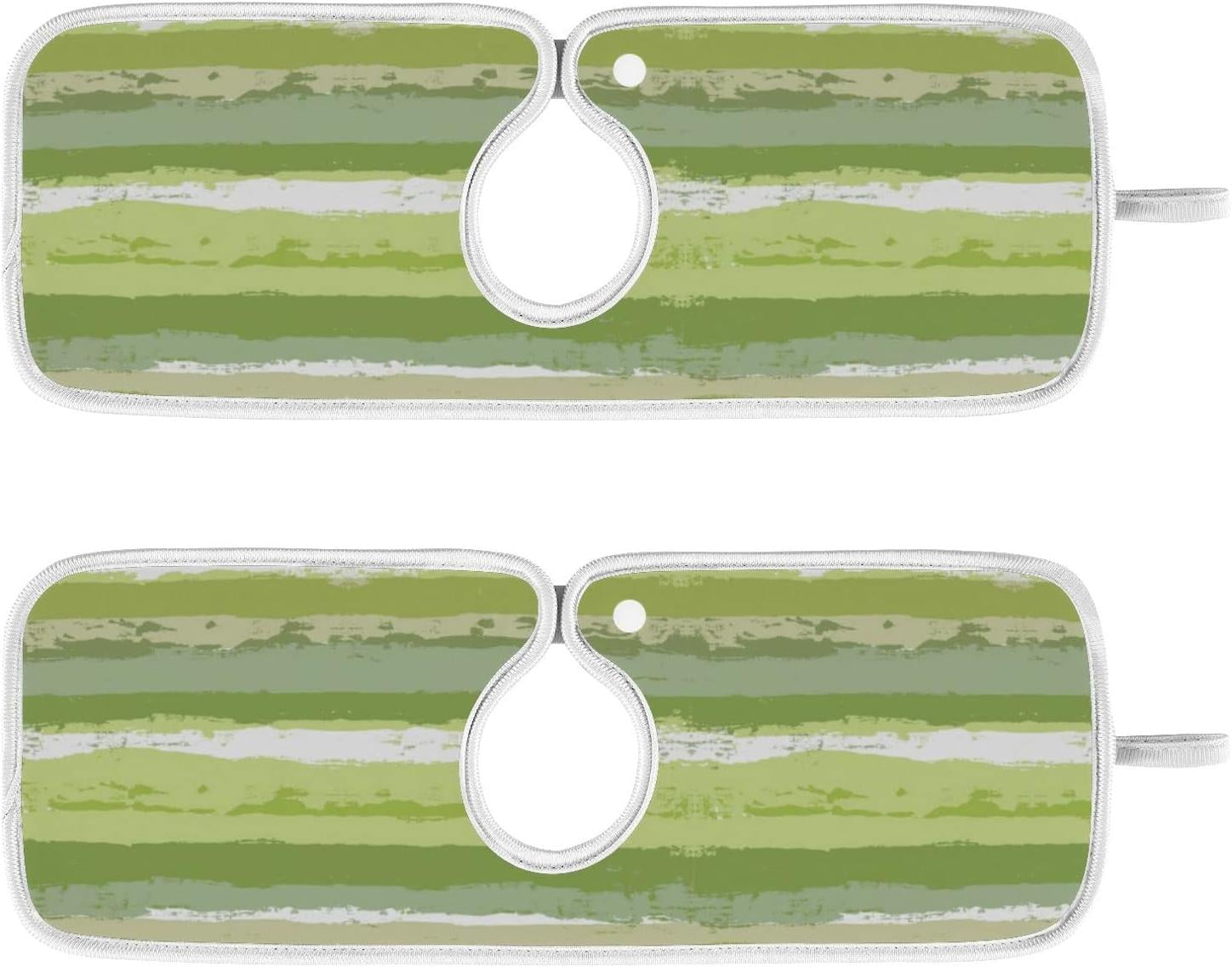 Nordic Green Stripe Rustic Sink Splash Guard for Faucet 2 Packs Faucet ...