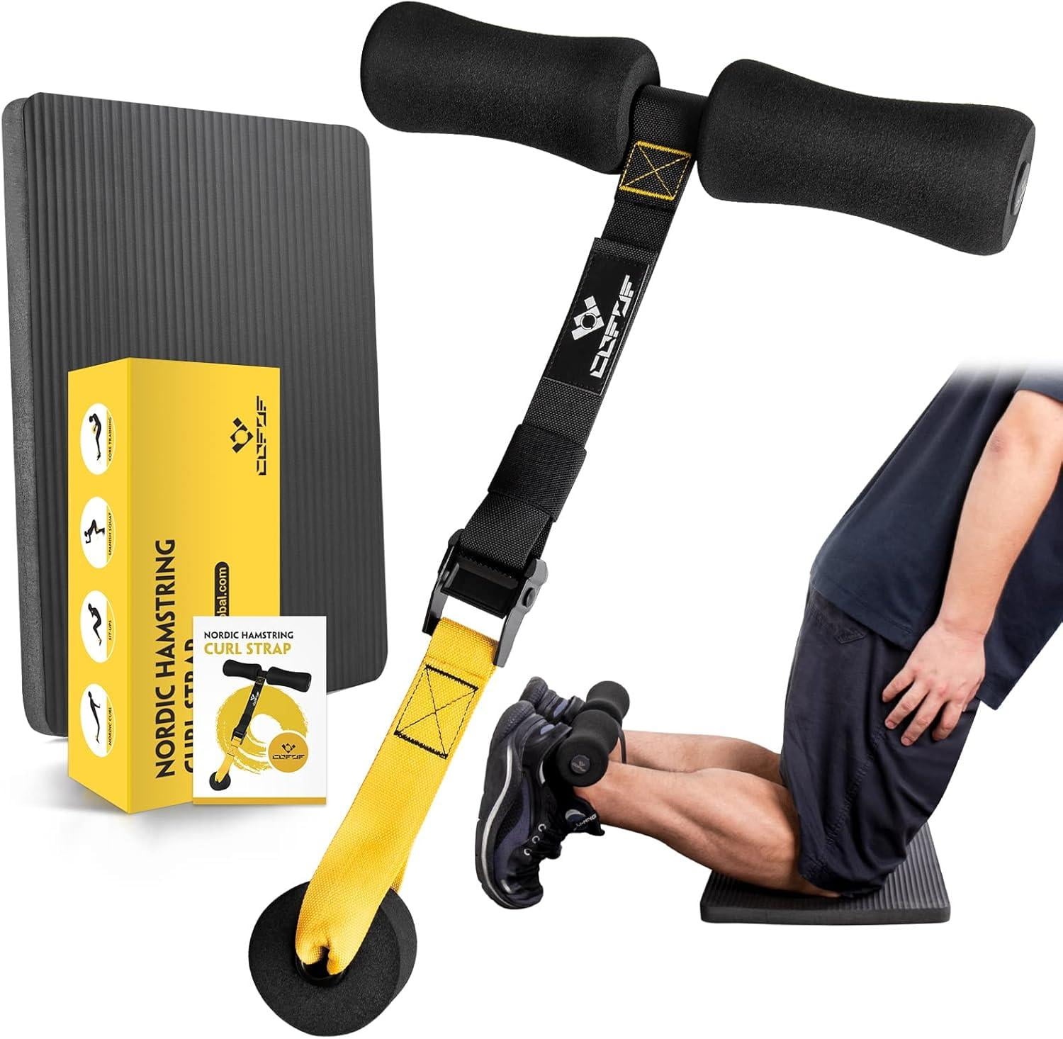 Nordic Hamstring Curl Strap, Nordic Curl Strap Holds 420 Pounds Great ...