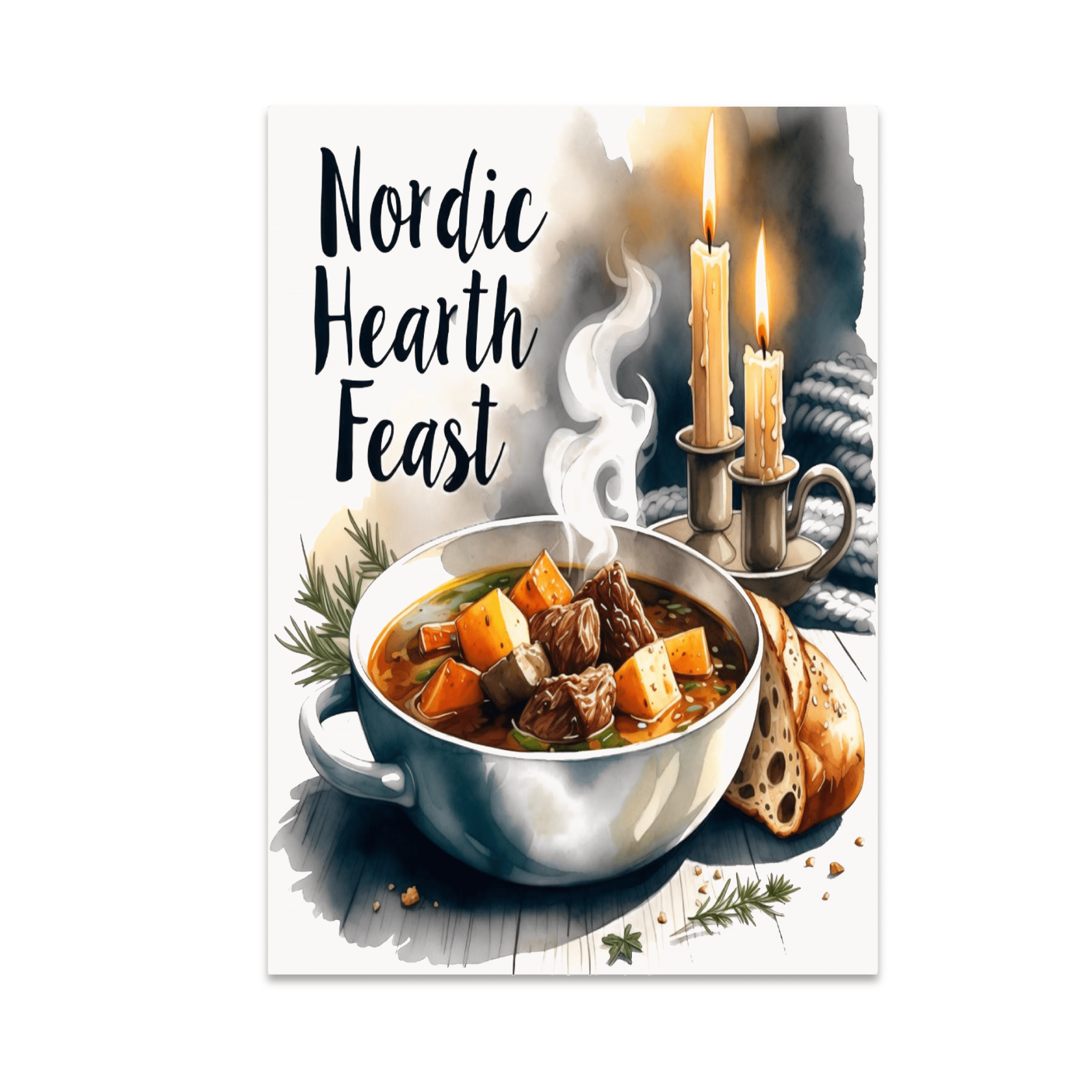 Nordic Hearth Feast Kitchen Decor - Food Enthusiast - 13x19 Poster ...
