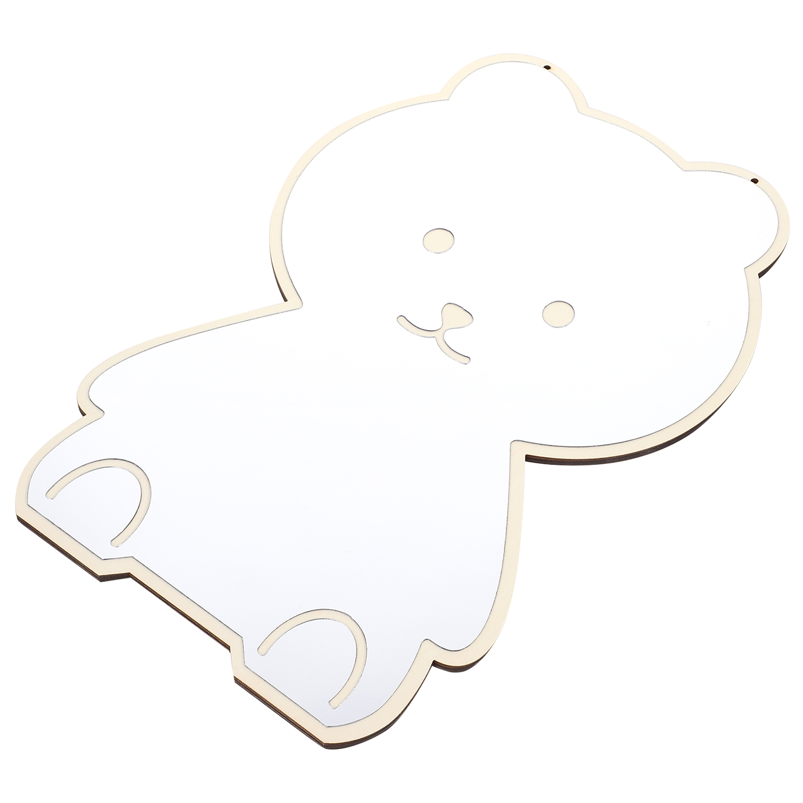White Bear Shaped Acrylic and Wood Mirror for Home Use Kids Room Wall ...