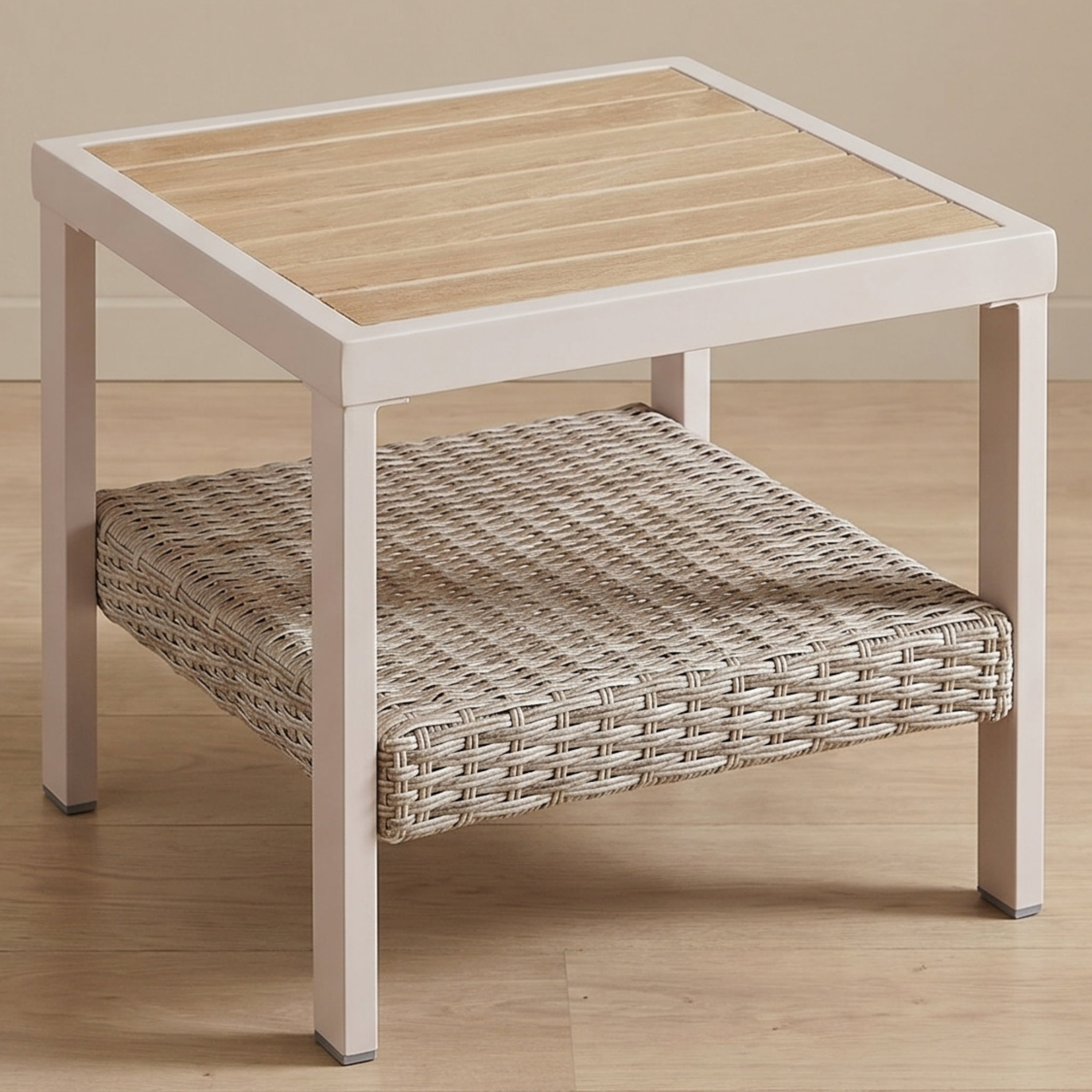 Nordic Hygge Minimalist Modern Patio End Table – Rust-Resistant Powder ...