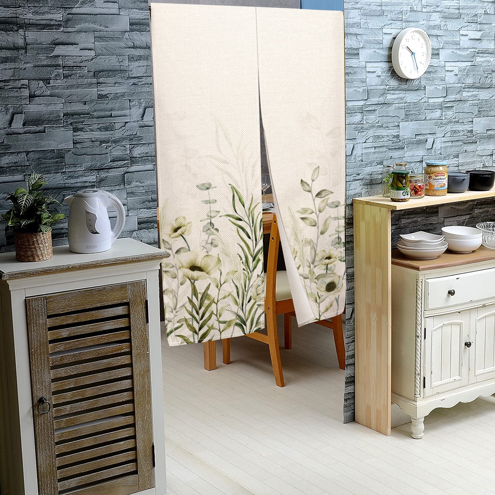 Nordic INS Door Curtain Plant Simple Printing Partition Hanging rative ...
