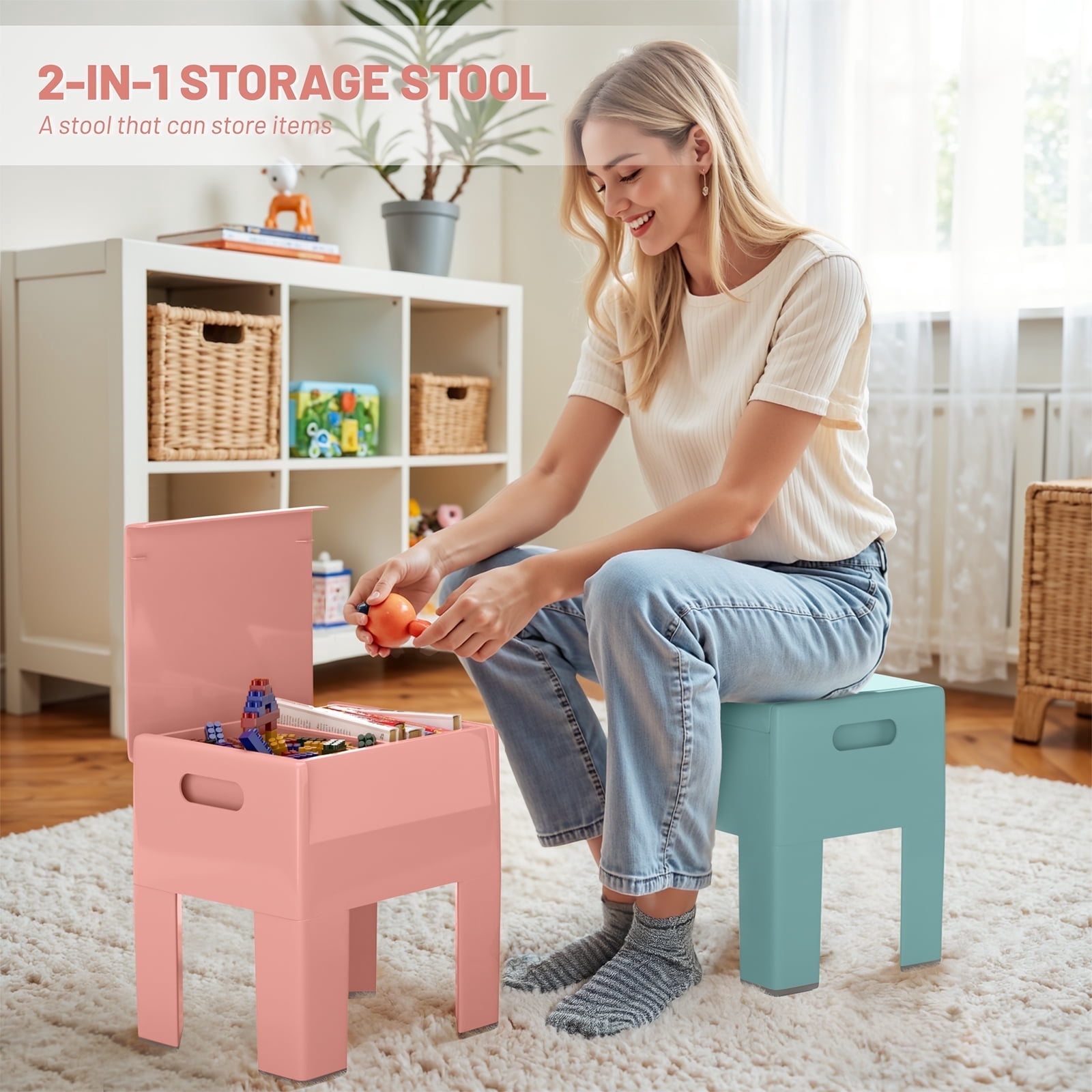 Nordic Ins style multifunctional storage stool, living room, bedroom ...