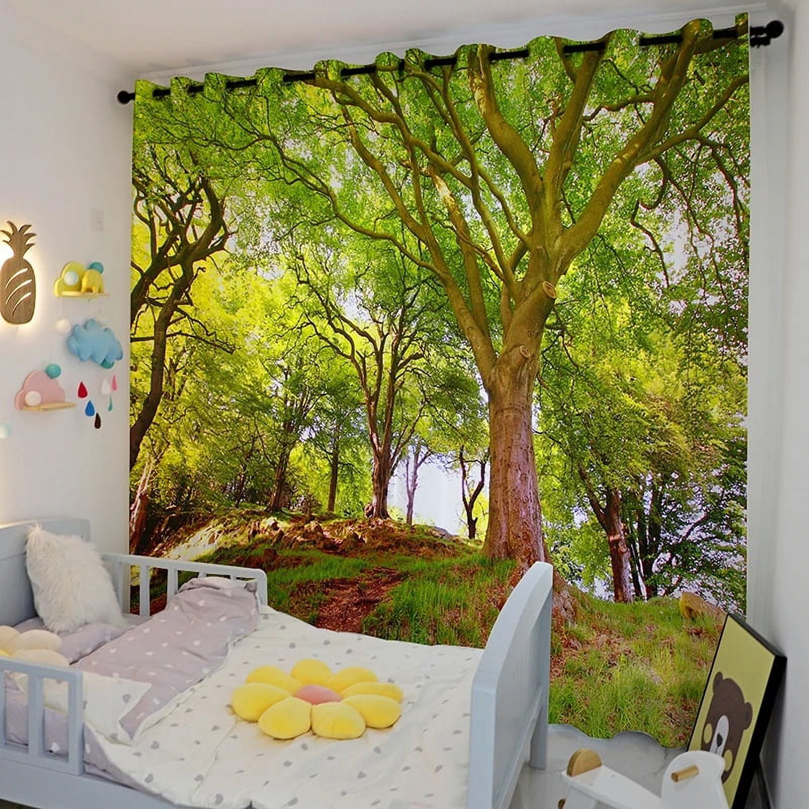 Nordic Landscape Forest Green Yellow Forest Hotel Bedroom Living Room ...