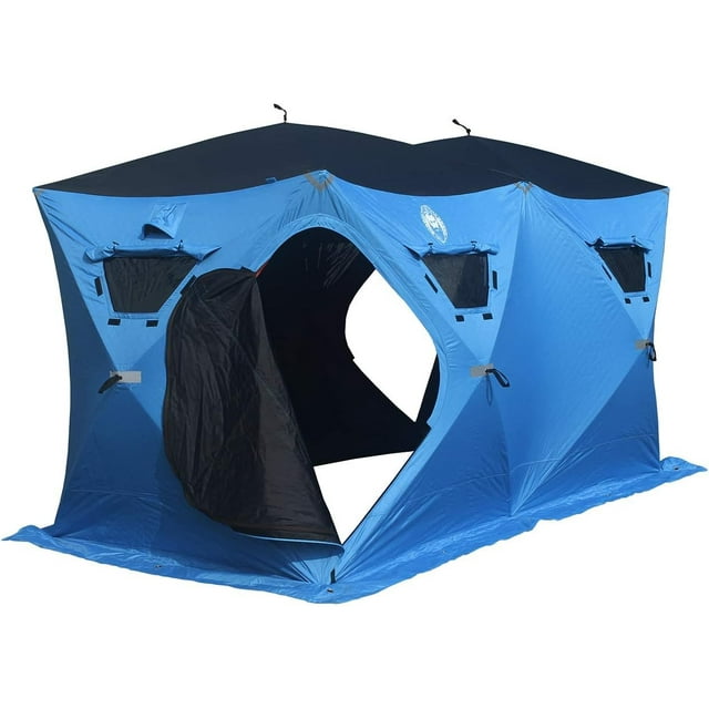 Nordic Legend 4-9 Person Portable Ice Fishing Shelter with 2 Big Doors ...