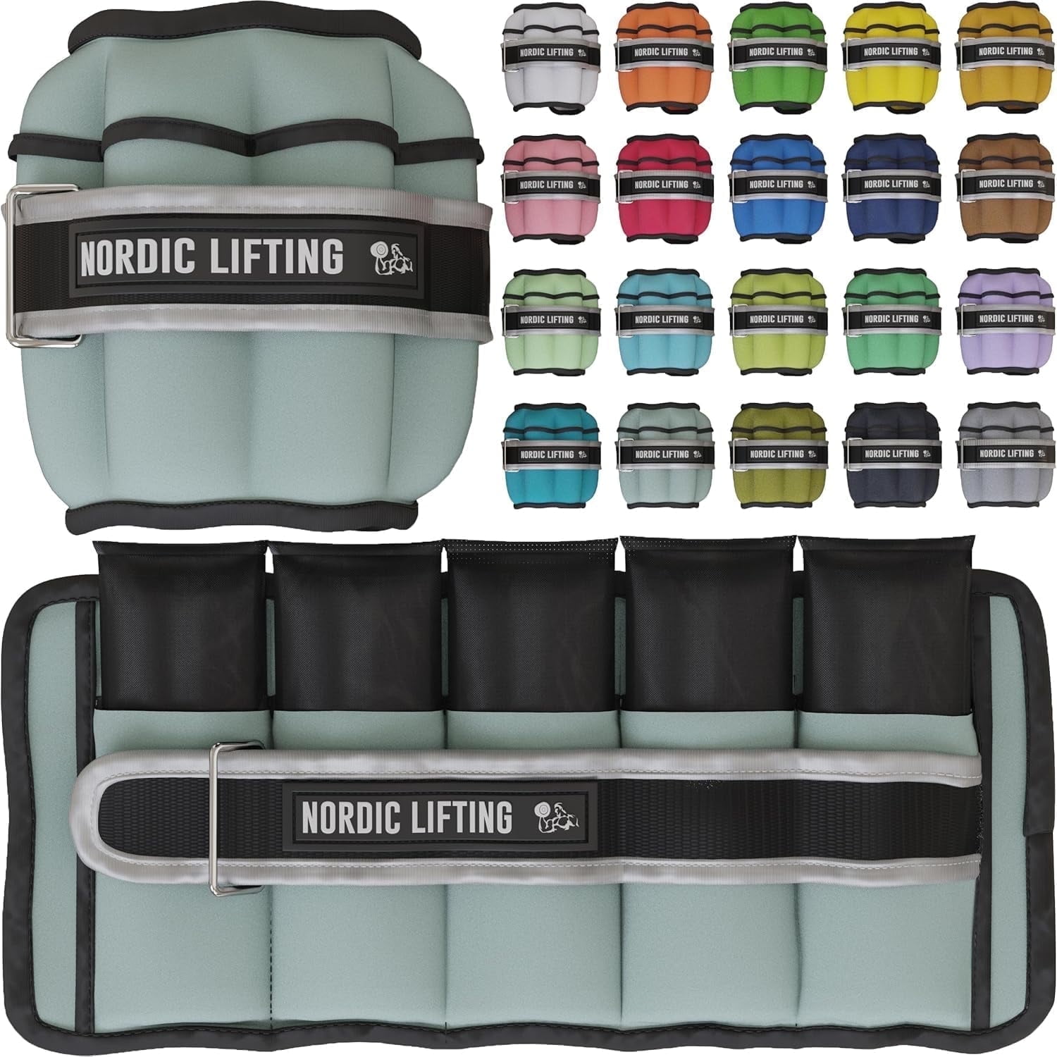 Nordic Lifting Adjustable Ankle Weights for Women & Men - 1lb, 2lb, 3lb ...