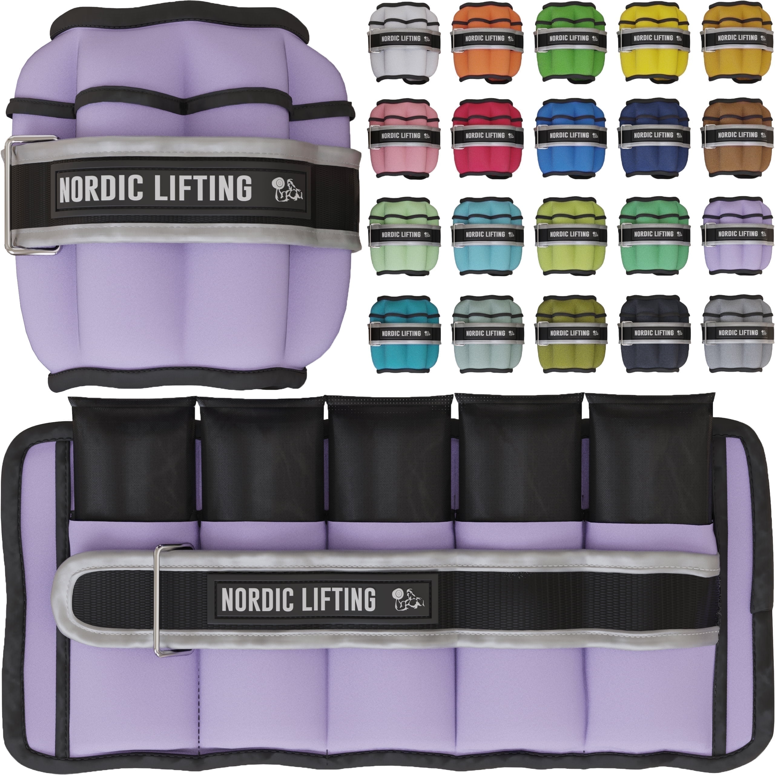 Nordic Lifting Adjustable Ankle Weights, 2-10 Lbs Pair, Purple Yam ...