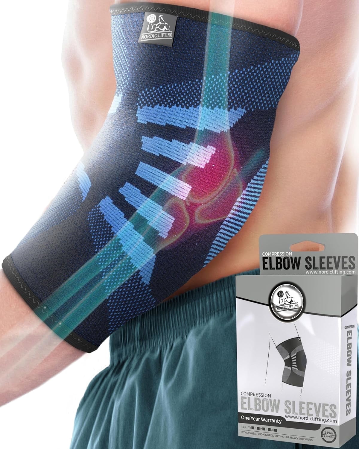 Nordic Lifting Elbow Brace, Elbow Sleeve for Men & Women, Tennis Elbow ...