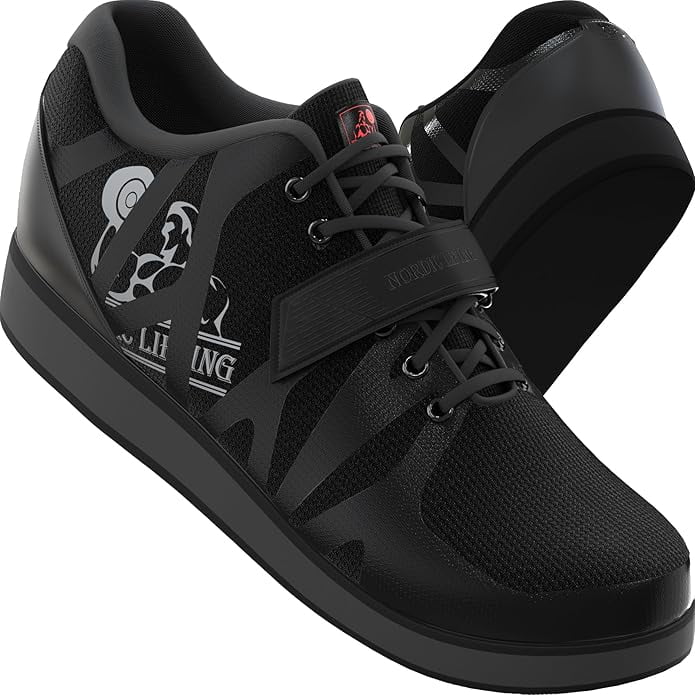 Nordic Lifting Powerlifting Shoes, Men's Squat Shoes, Black, Raised ...