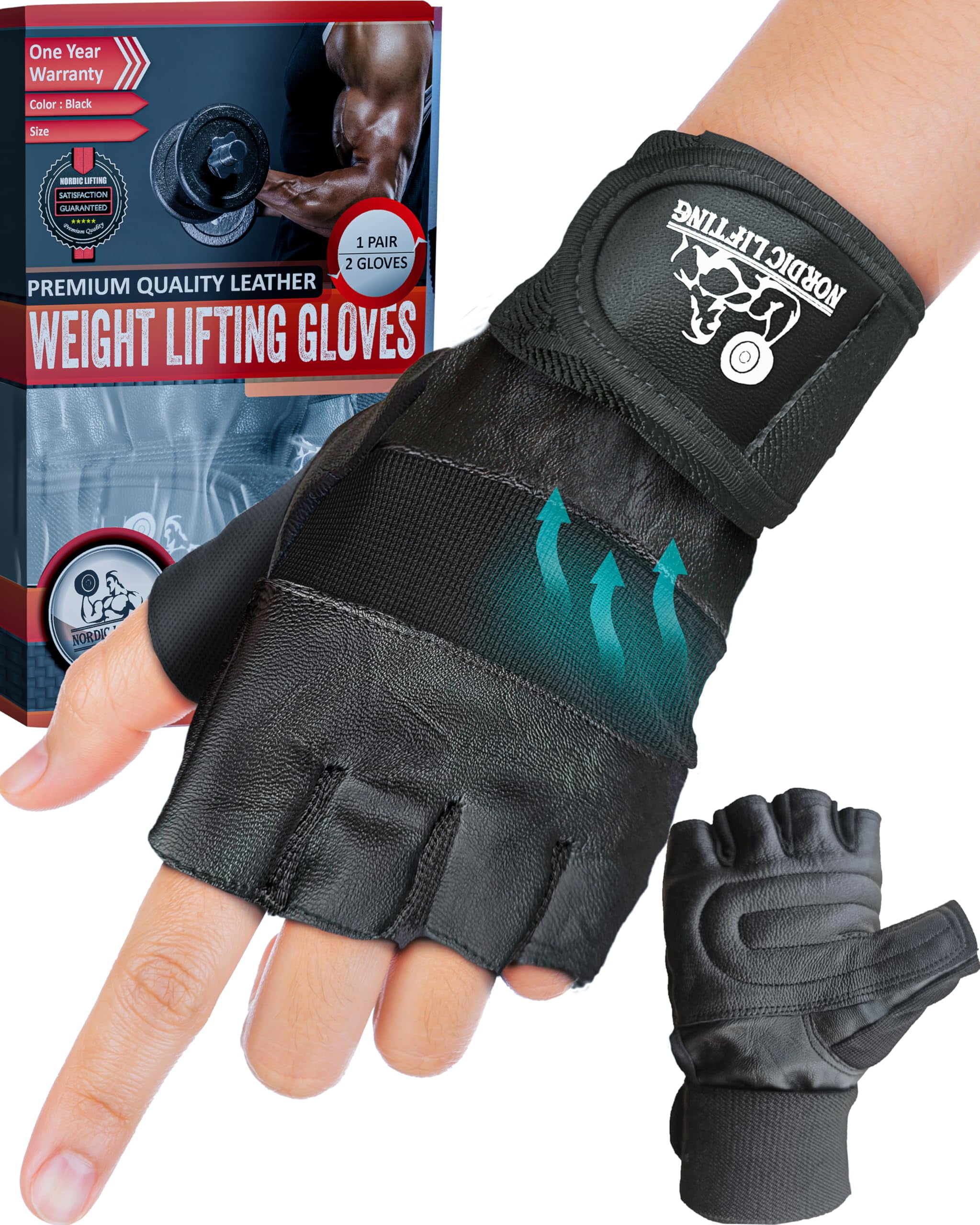 Nordic Lifting Weight Lifting Gloves with 12" Wrist Support for Gym ...