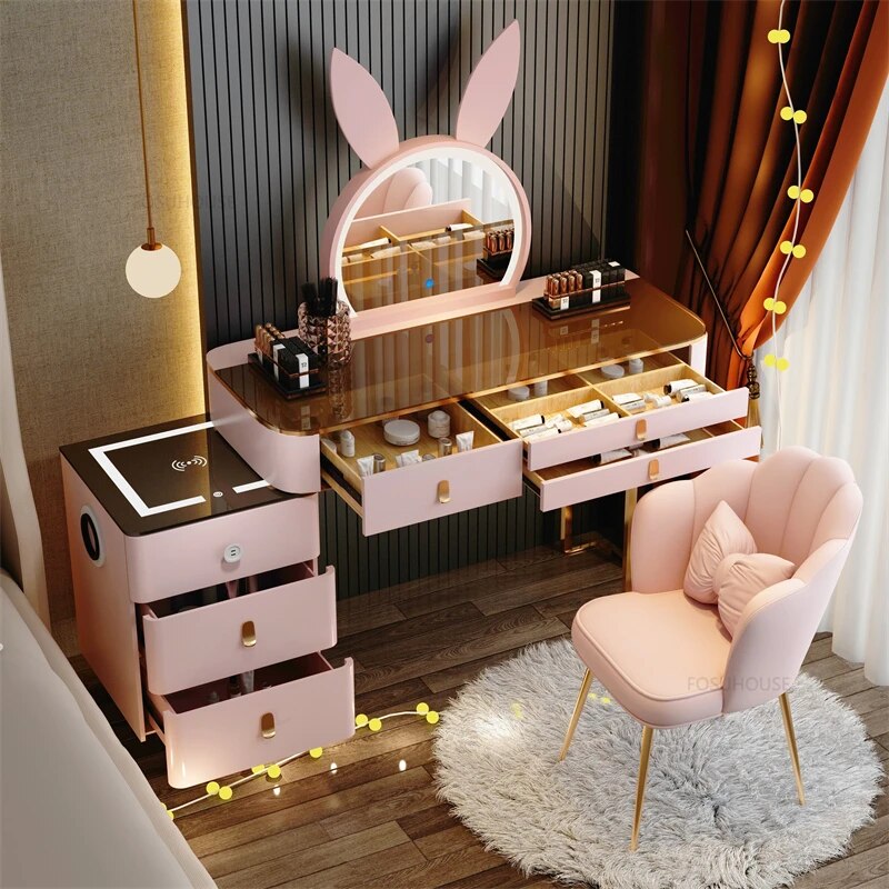 Nordic Light Luxury Dressers Multifunctional Bedroom Dressing Tables ...