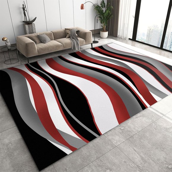 Red Black White Rugs