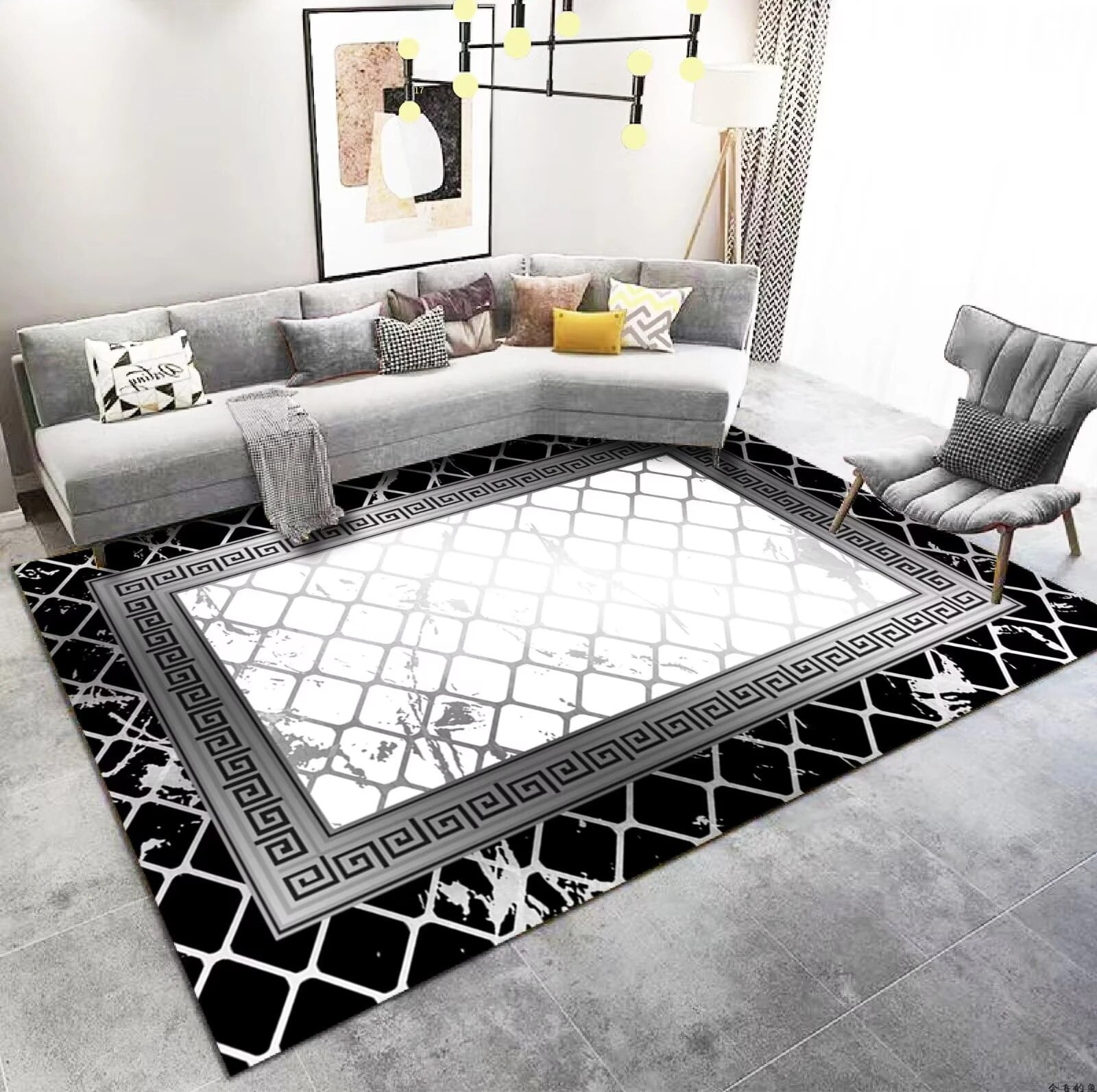 Nordic Light Luxury Large Living Room Sofa Carpets Balcony Lounge ...