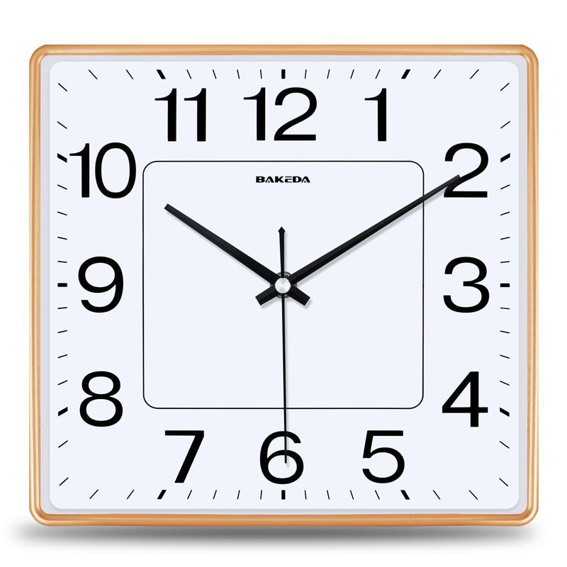Nordic Living Room Mute Large Wall Clock Square Calendar Quartz Clock ...