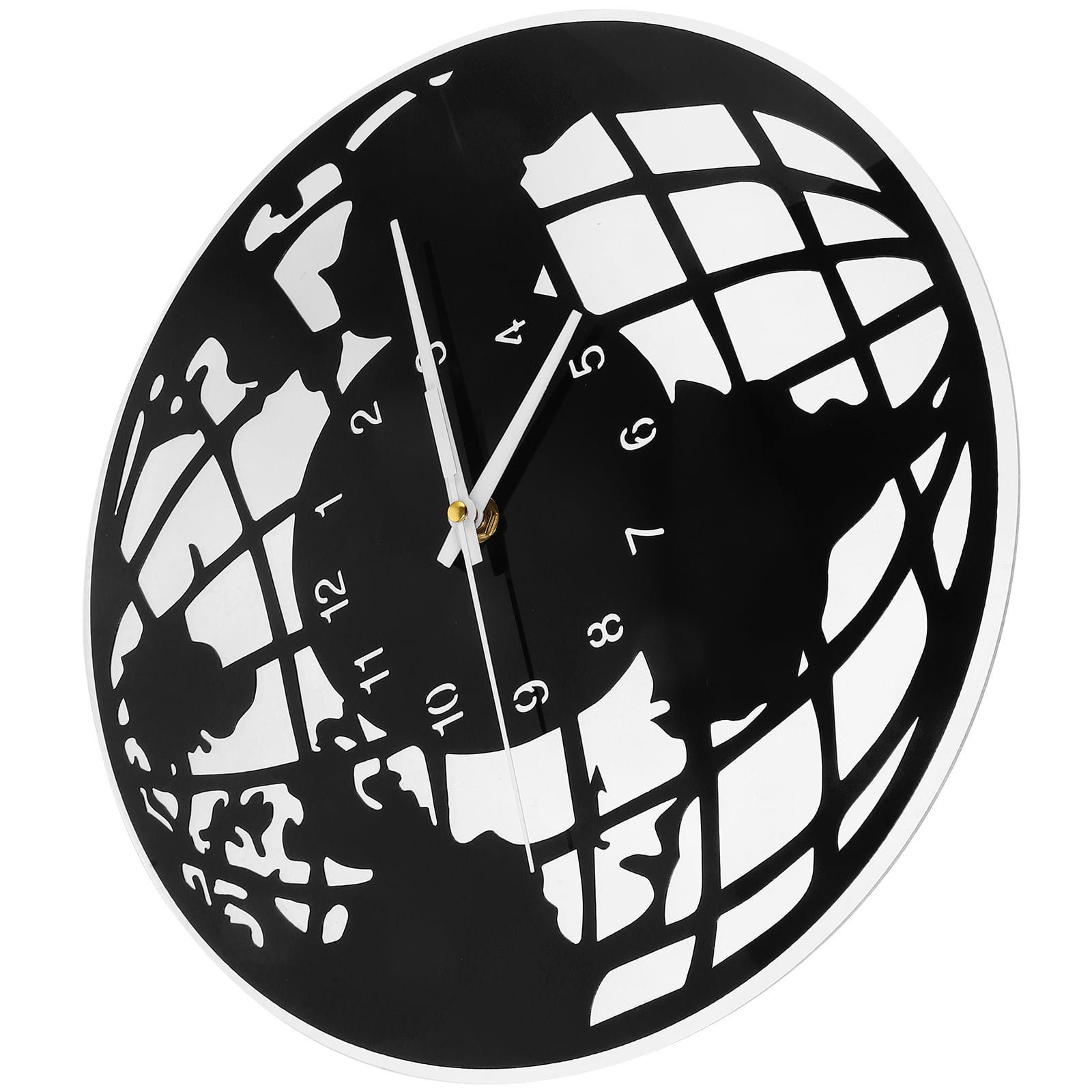 Nordic Map Wall Clock Household Round-shaped World for Vintage Time ...