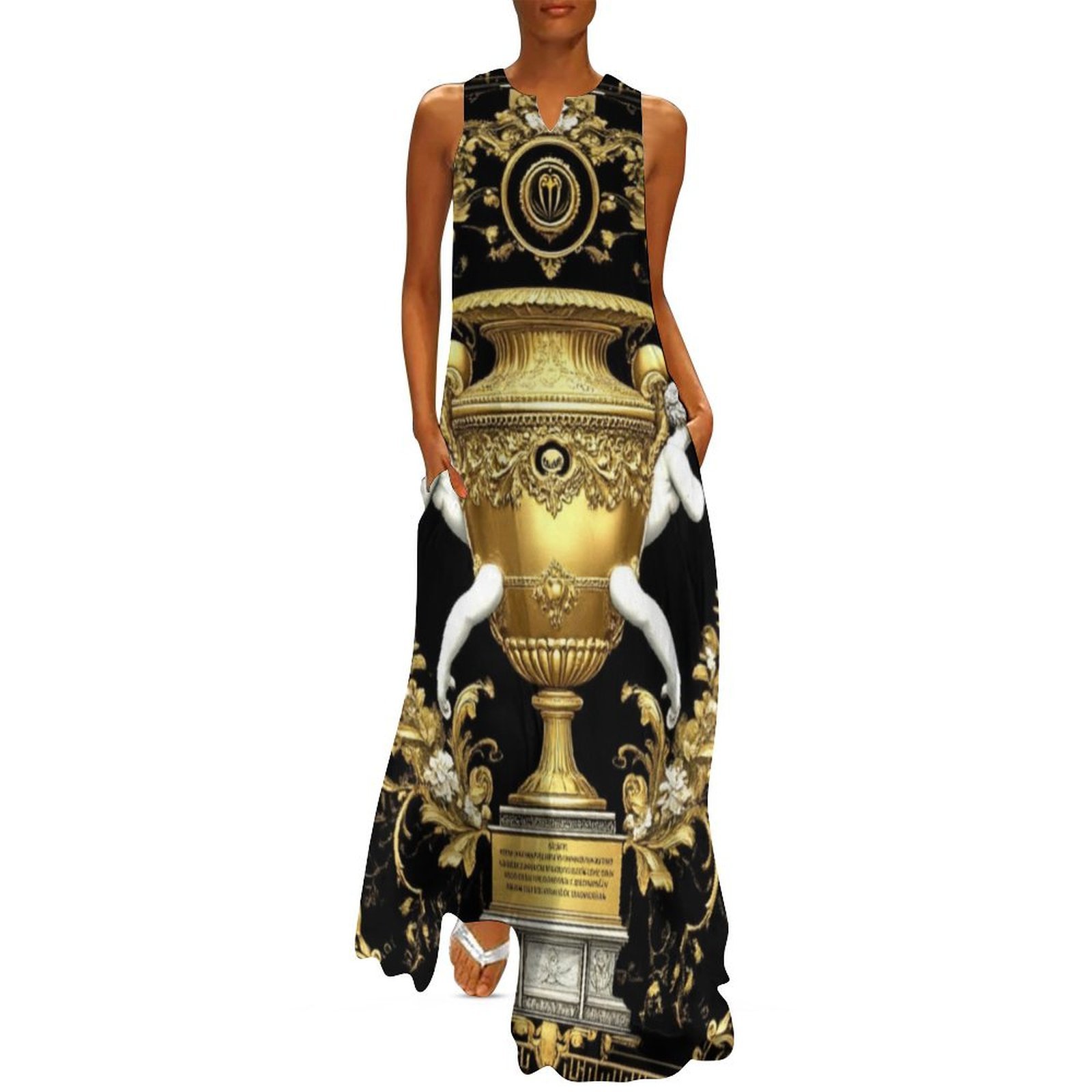 Nordic Marble Style Long Dress luxury evening dresses women clothing ...