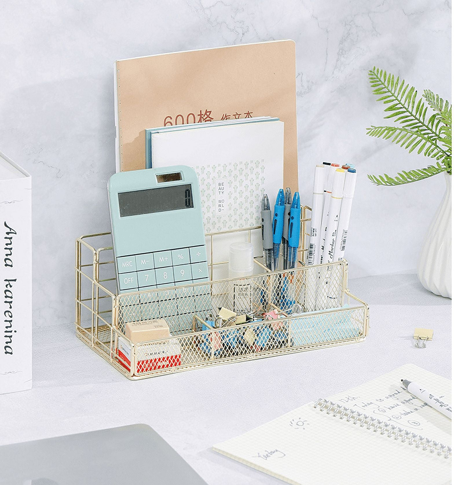 Metal Mesh Desktop File Organizer - Nordic Partition Storage Rack for ...