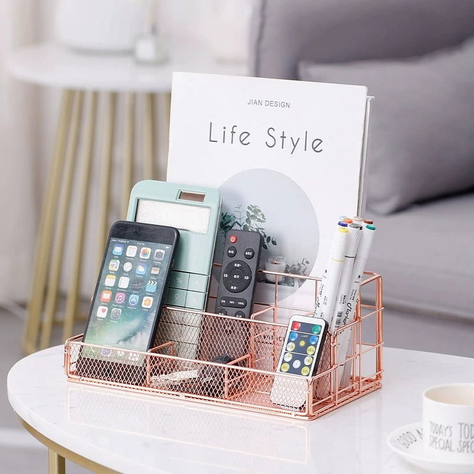 Nordic Metal Desktop Organizer for Office Supplies Cosmetics Stationery ...