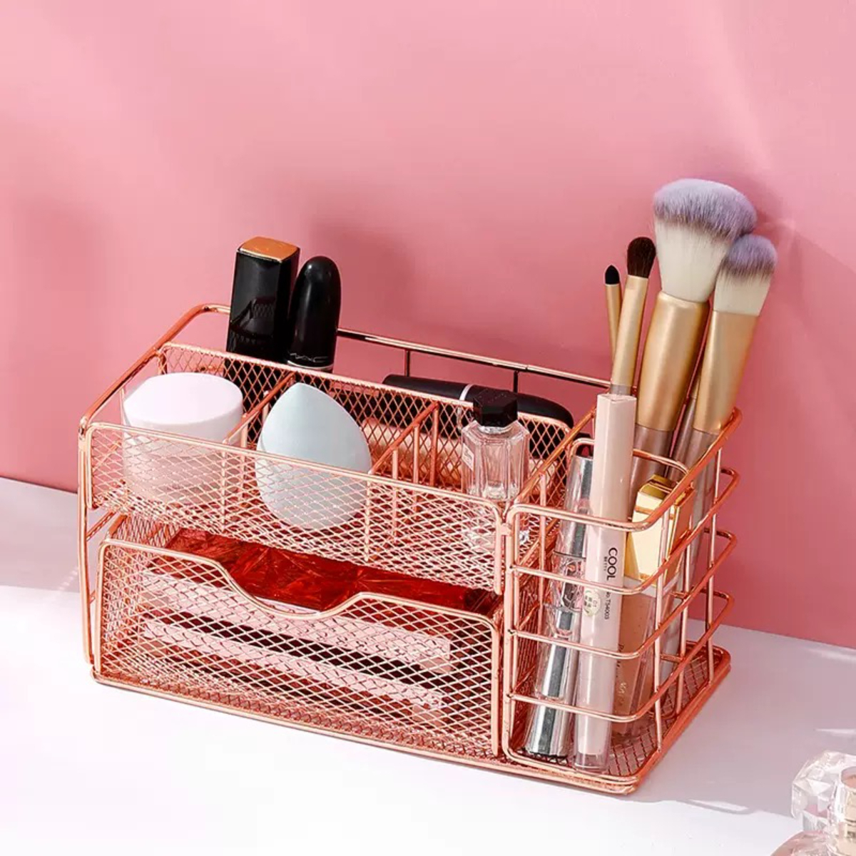 Nordic Metal Drawer Organizer for Office Desk Stationery Cosmetics ...