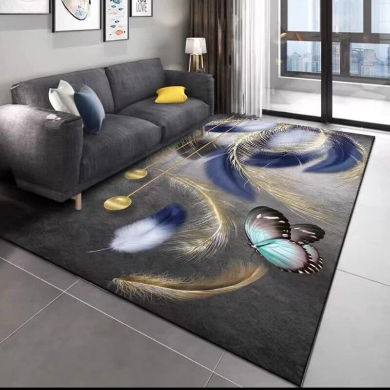 Nordic Minimalist Style Feather Carpets for Living Room Teenager Room ...