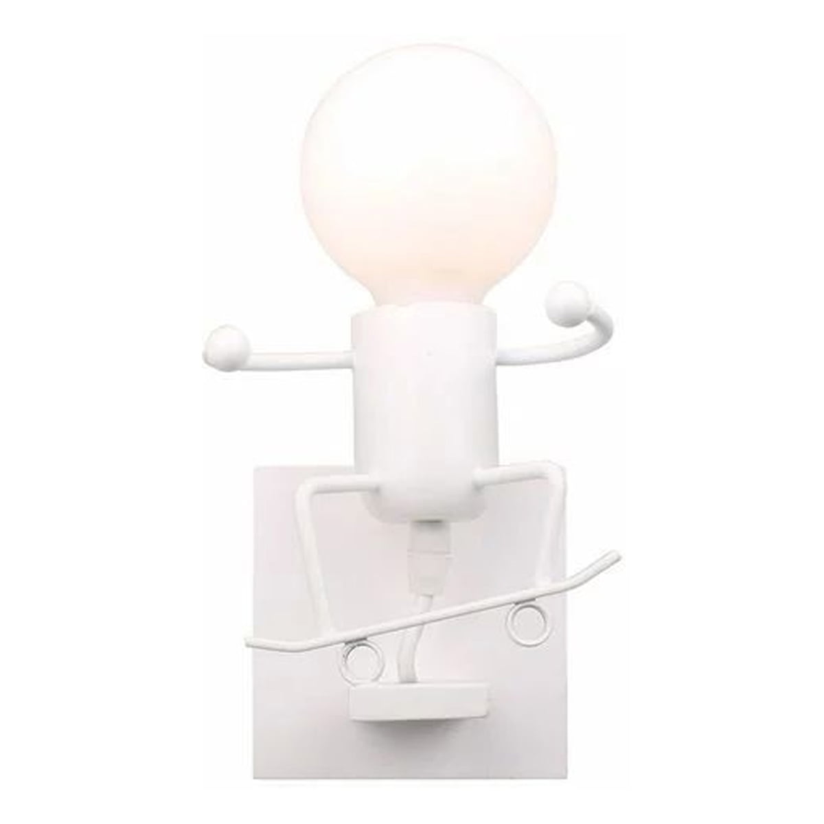 Nordic Modern Little Iron People Ski Wall Lamp, Creative Cartoon Wall ...