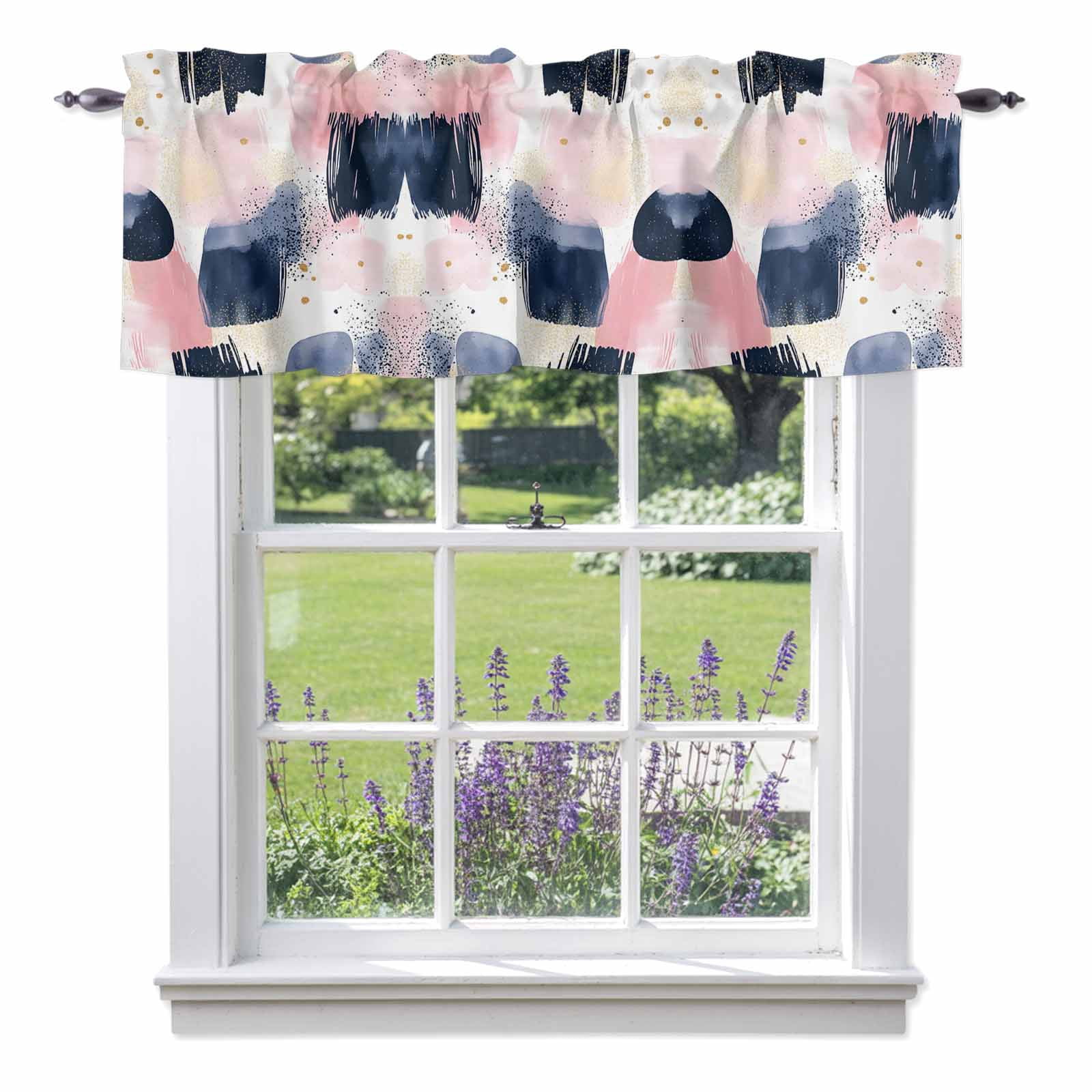Nordic Modern Minimalist Art Valances for Windows,Rod Pocket Valance ...
