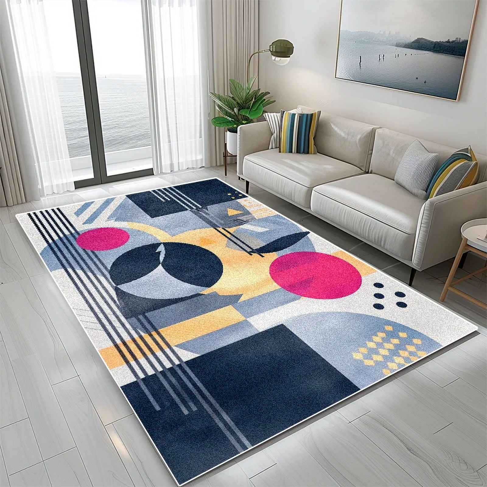 Nordic Multicolor Geometric Carpet Lobby Entrance Bedroom Floor Mat ...