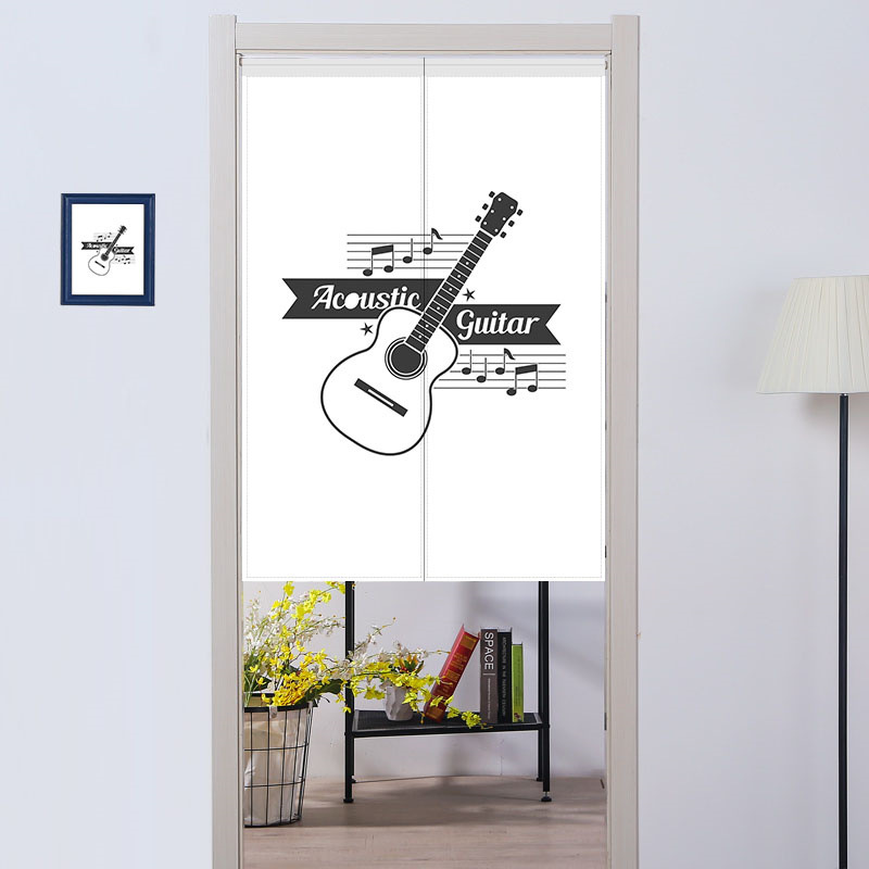 Nordic Music Notes Door Curtain Simple Lines Bedroom Living Room ...