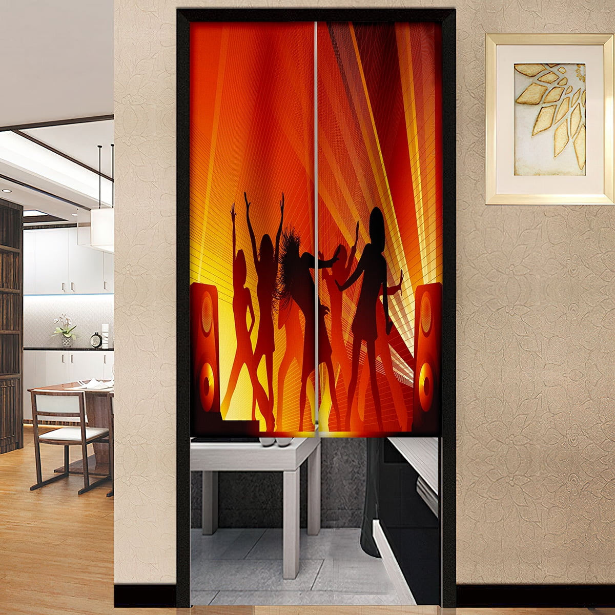 Nordic Music Notes Door Curtain Simple Lines Bedroom Living Room ...