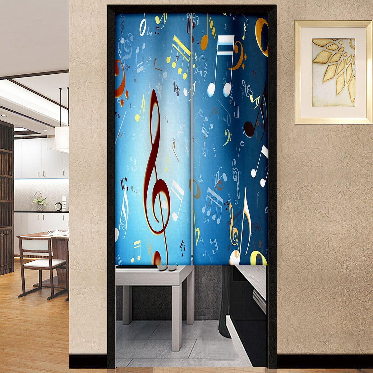 Nordic Music Notes Door Curtain Simple Lines Bedroom Living Room ...
