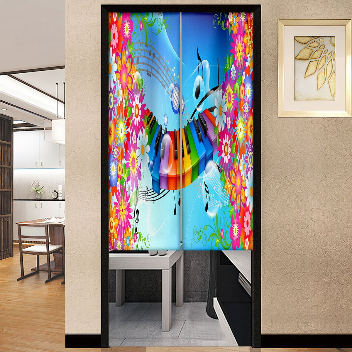 Nordic Music Notes Door Curtain Simple Lines Bedroom Living Room ...