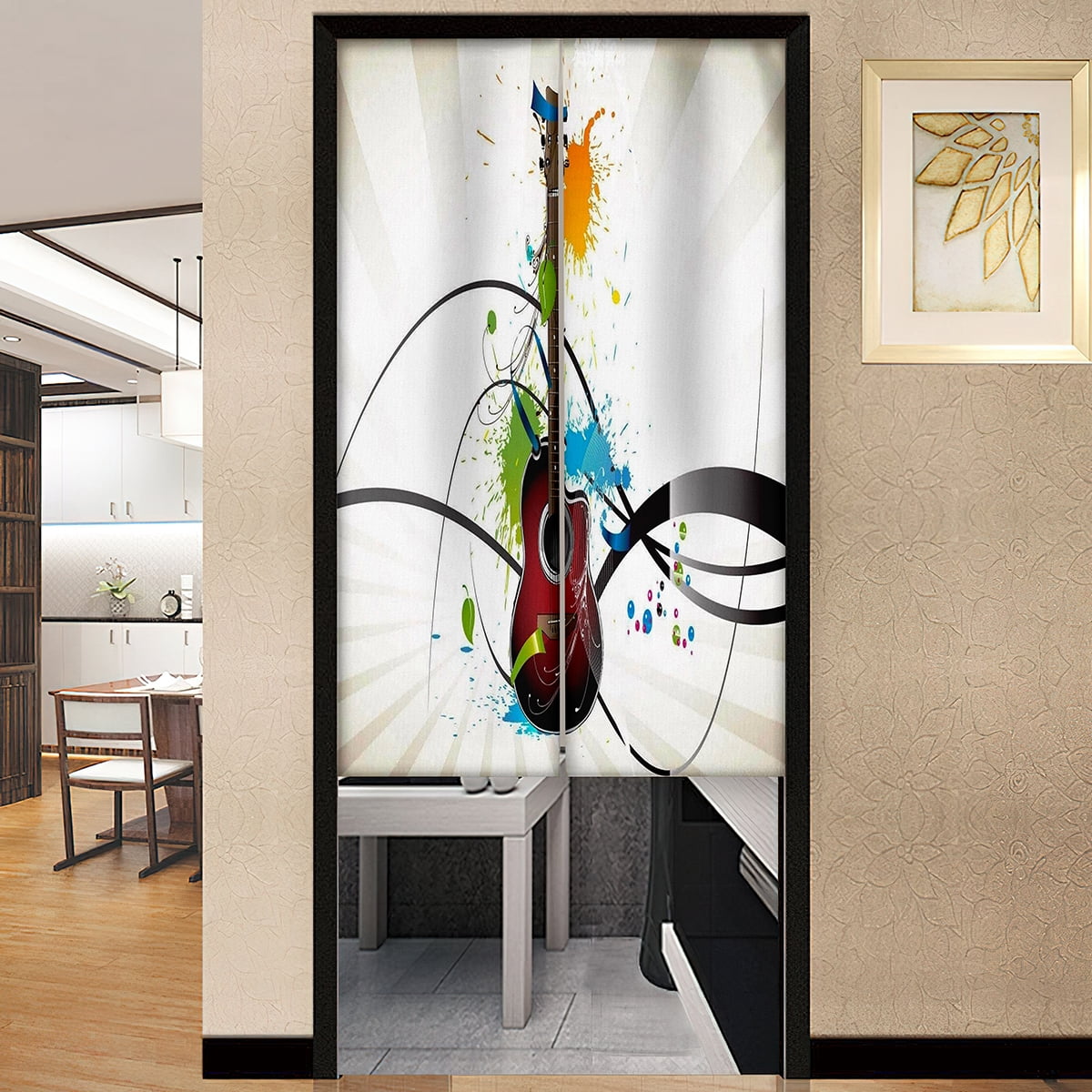 Nordic Music Notes Door Curtain Simple Lines Bedroom Living Room ...