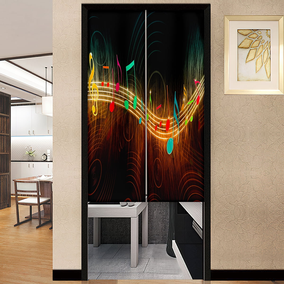 Nordic Music Notes Door Curtain Simple Lines Bedroom Living Room ...