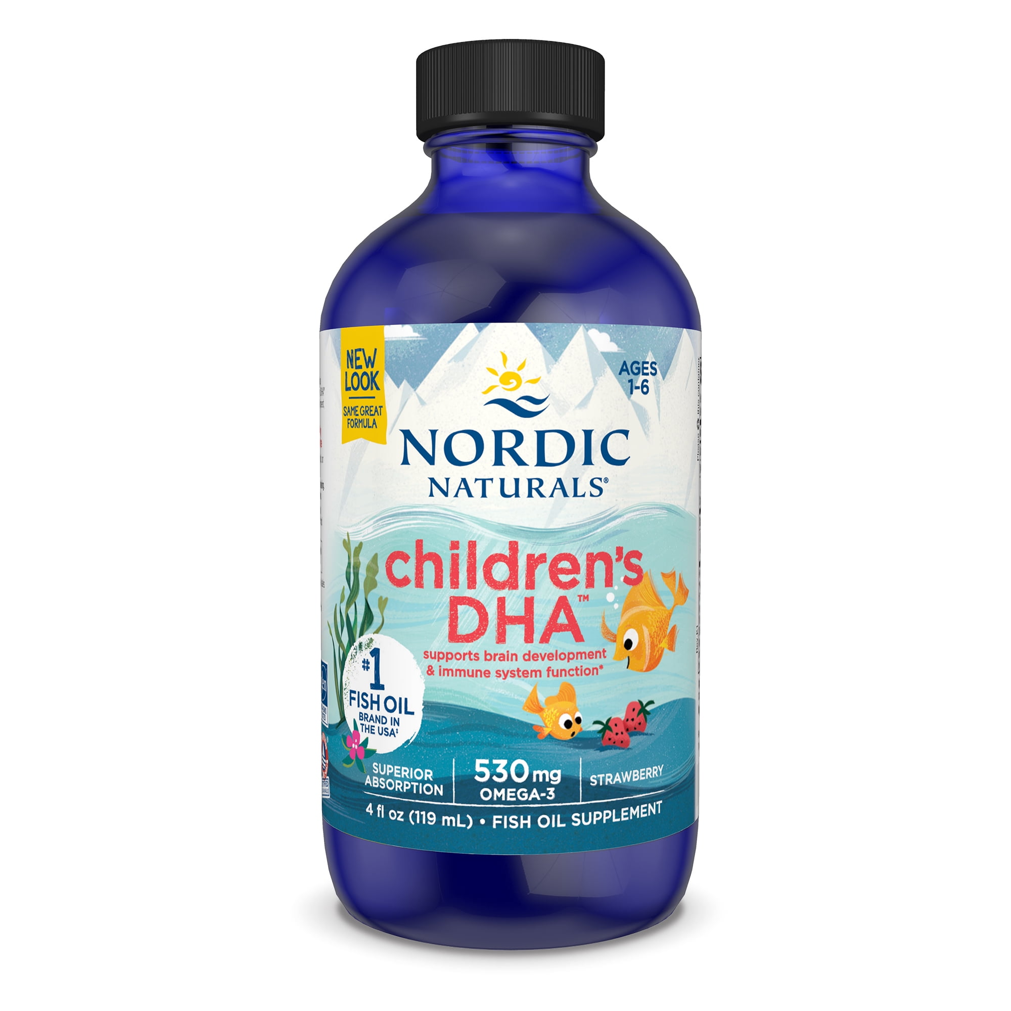 Nordic Naturals for Kids, Strawberry Flavored DHA Liquid, 530 mg EPA ...