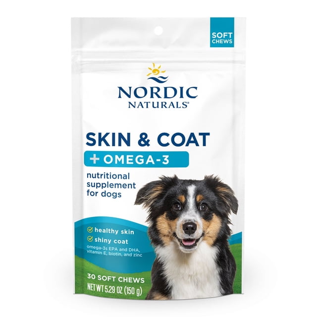 Nordic Naturals Pet Skin & Coat Soft Chews with Omega-3 - Pork Bone ...
