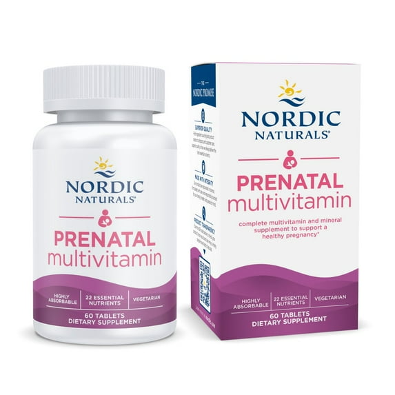 Nordic Naturals Prenatal Multivitamin Tablets 60 Count with DHA Iron ...
