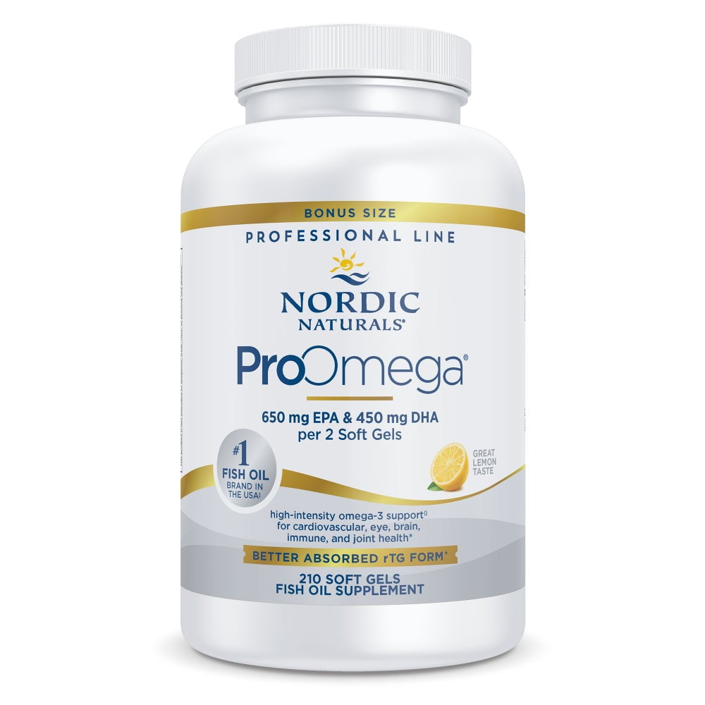 Nordic Naturals ProOmega Softgels, Lemon, 1280 mg, Fish Oil, 210 Ct ...
