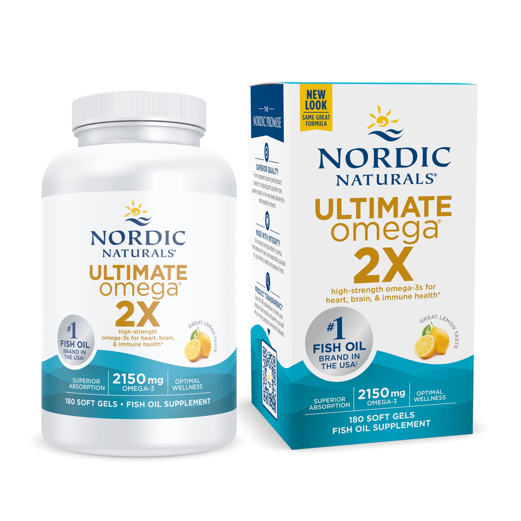 Nordic Naturals Ultimate Omega 2X, Lemon Flavor, EPA+DHA, 2150 Mg Fish ...