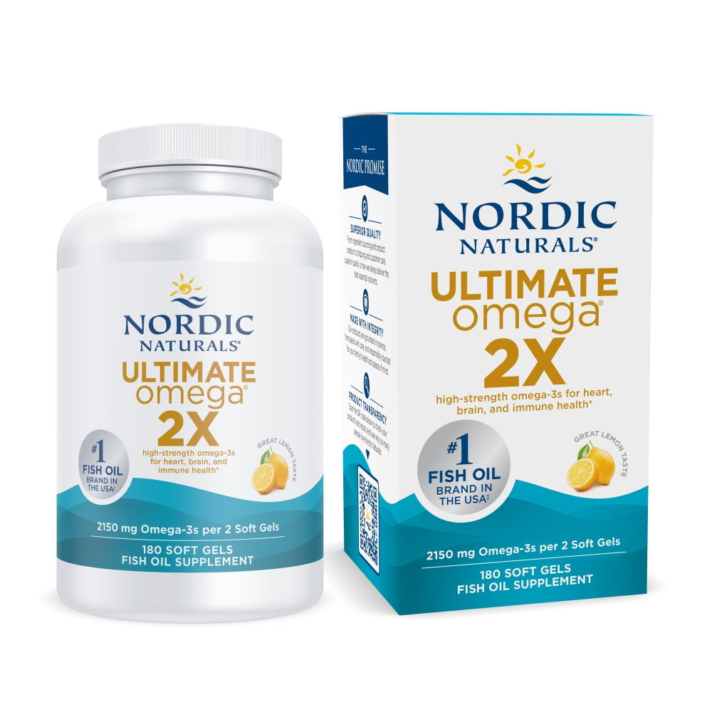 Nordic Naturals Ultimate Omega 2X, Lemon Flavor, EPA+DHA, 2150 Mg Fish ...