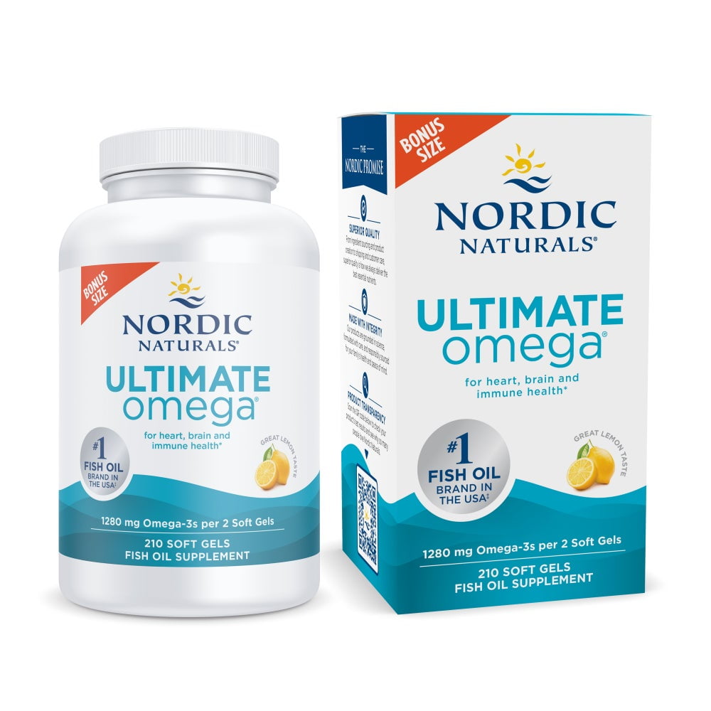 Nordic Naturals, Fish Oil Softgels, 1280 mg, Lemon, 210 Ct - Walmart.com