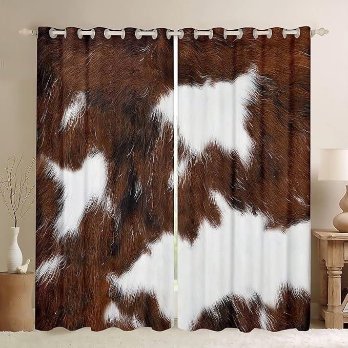Nordic Niche Blackout Curtains For Bedroom/Living Room, Brown And White ...