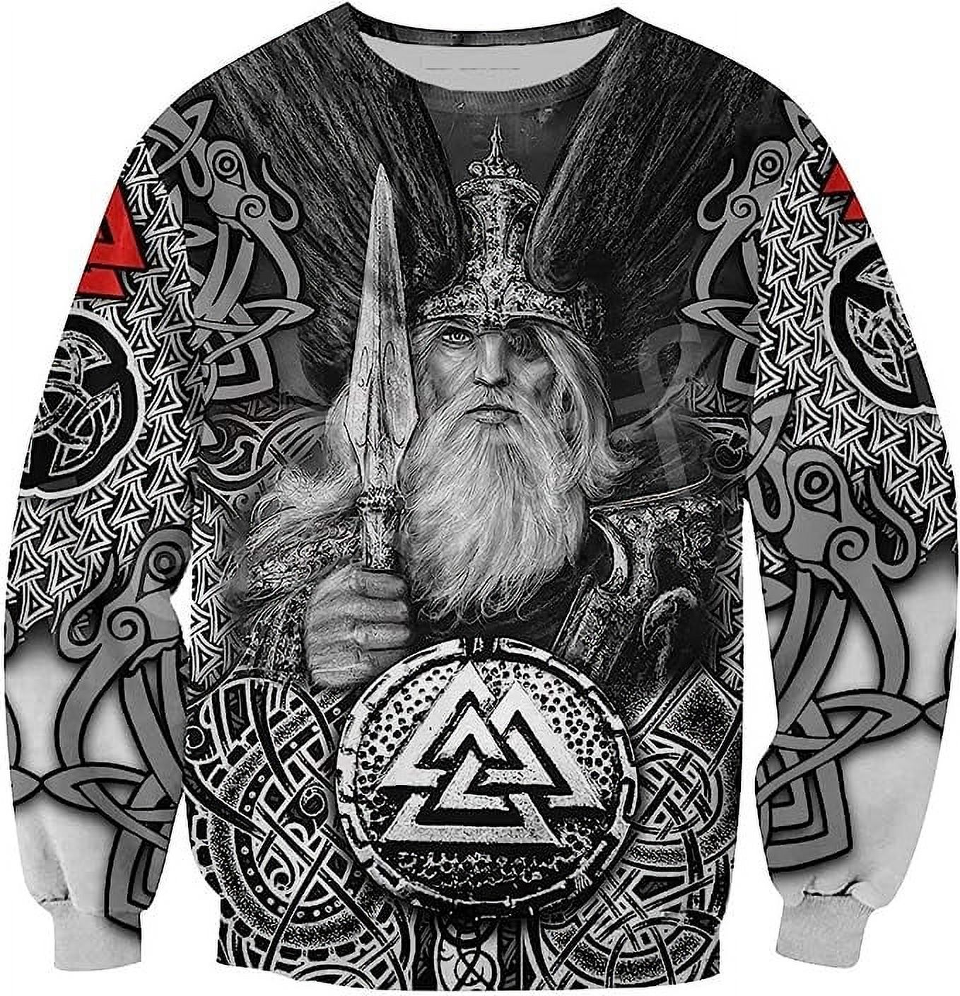 Nordic Odin Celtic Knot Awe Helmet Totem Harajuku Sweatshirt Unisex Viking 3D Print Tattoo ...