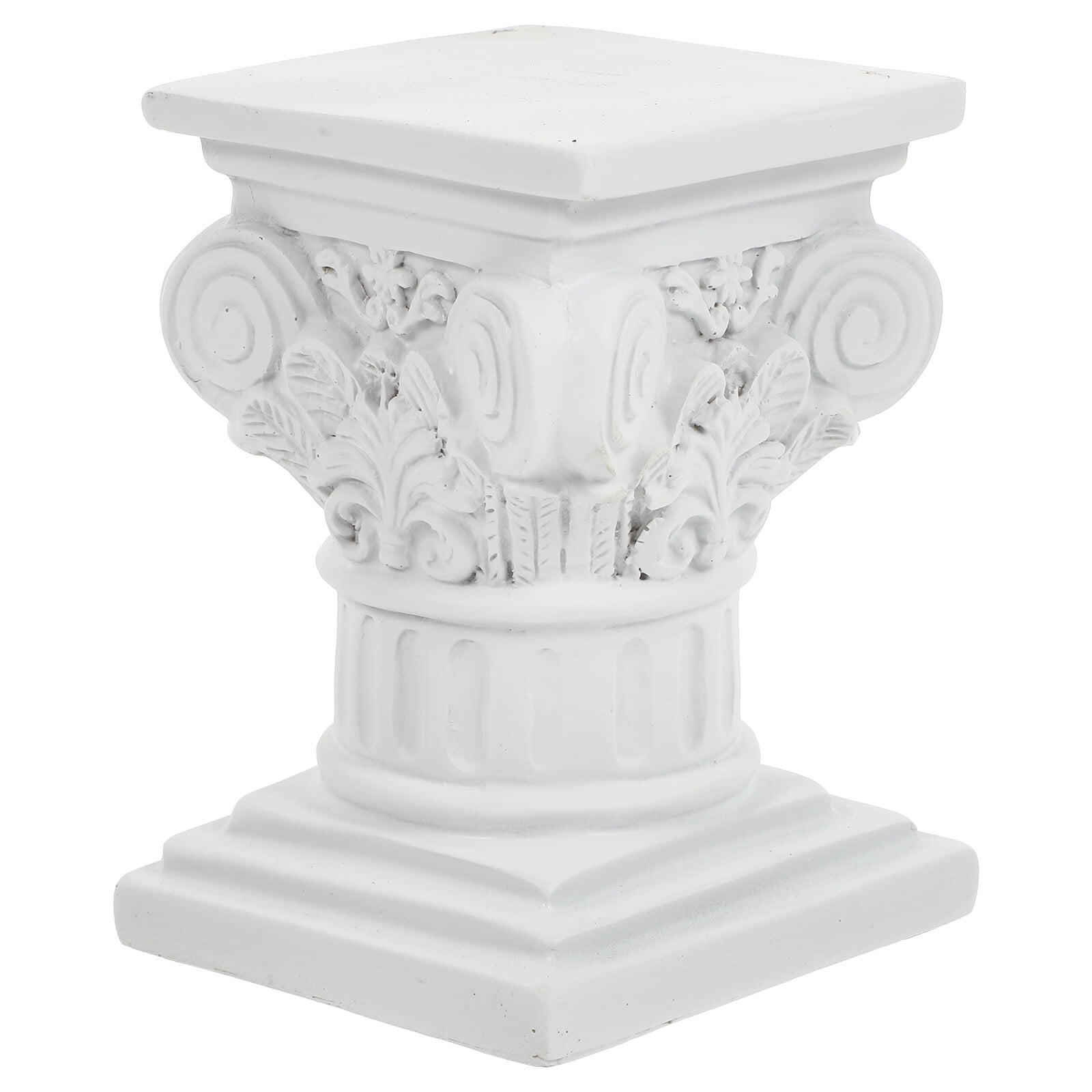 Moluckfu Pillar Statue Decor White Synthetic Resin 1Pc 4.53X3.35X3.15In ...