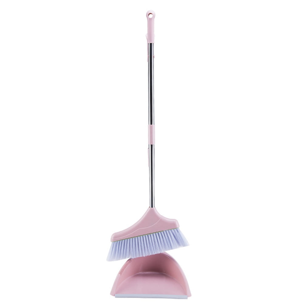 Whataatahia Nordic Pink Standing Broom & Dustpan Set for Home & Kitchen ...