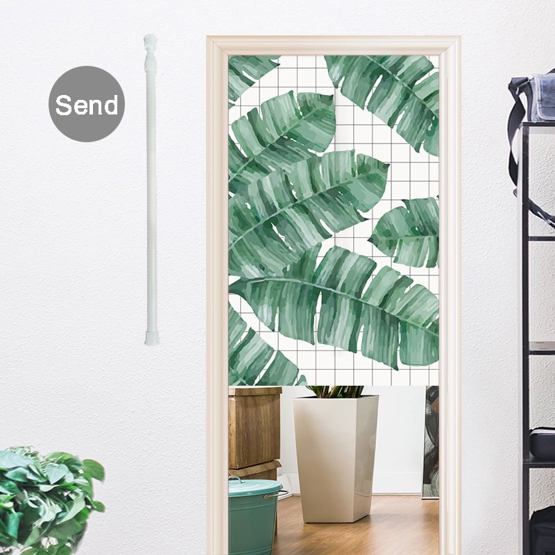 Nordic Plant Printed Doorway Curtain Bedroom Hanging Curtain for ...